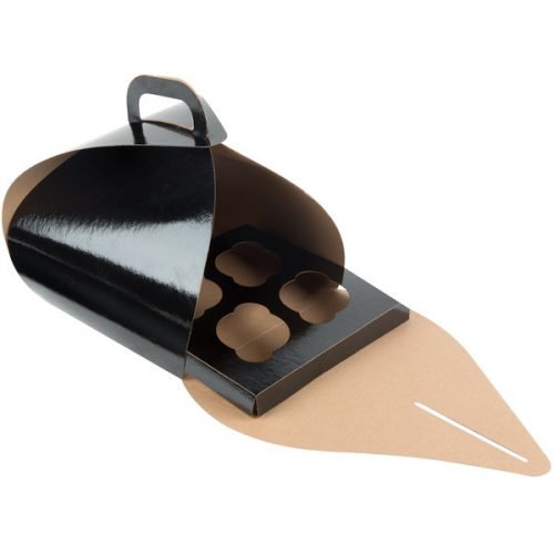 Doulbe Tulip Black Cupcake Boxes - Agreen® Packaging